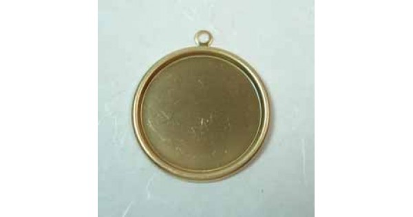 30mm Round Raw Brass Bezel Frame with Loop | Bezels + Frames | Over the ...