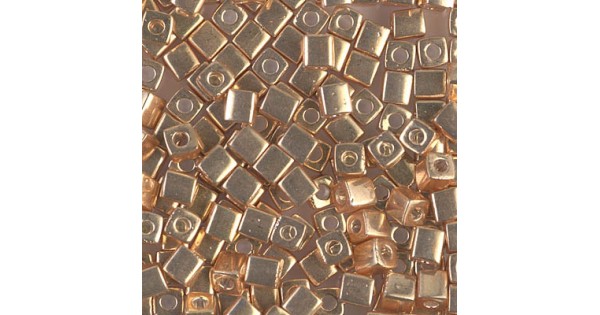 4mm Miyuki Cubes - Galvanized Gold - 10gm | Japanese Cubes | Over the ...