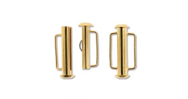 21.5mm (12mm bar) Gold Plated Slide Bar Clasp - Each | Plated ...