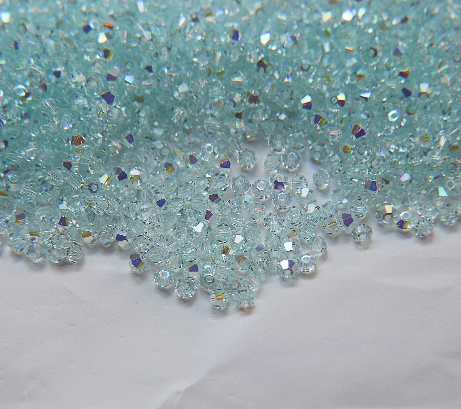 3mm Swarovski Crystal Bicones - Light Azore AB | Swarovski + Eu Crystal ...