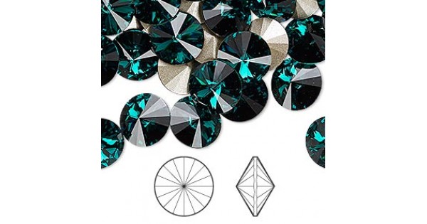 10.7mm Crystal Passions Rivoli Crystals - Emerald - Pack of 2 | Crystal ...