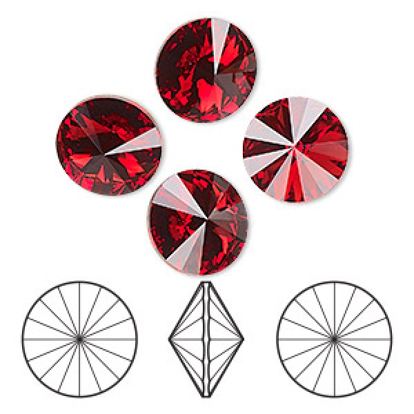 8mm 1122 Swarovski Rivoli Crystals - Scarlet - one only | Crystal ...