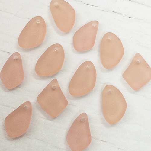 10-15mm Sea Glass Freeform Tiny Drops - Sweet Peach - Pack of 12 | Sea ...
