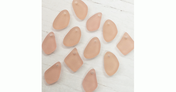 10-15mm Sea Glass Freeform Tiny Drops - Sweet Peach - Pack of 12 | Sea ...