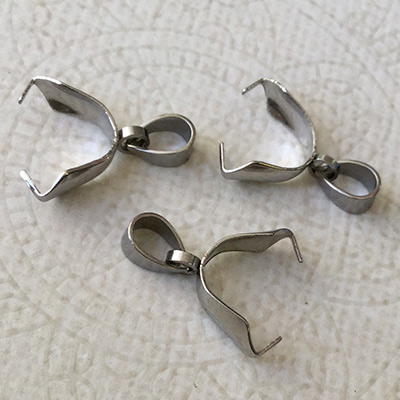 20mm Stainless Steel Pinch Bails with Cord Loop - Pack of 2 | Base ...