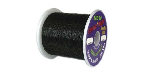 1mm Black Stretch Magic Cord - 100 metre roll | Opelon + Elastic Cord ...