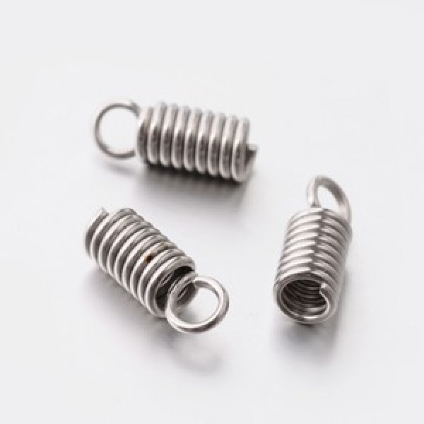10x4mm(2.5mmID) 304 Stainless Steel Coil Cord End Caps - Pack of 10 ...