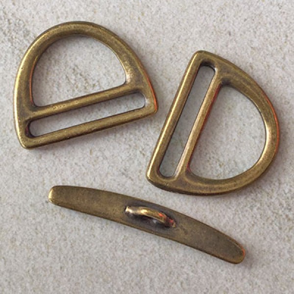 24mm TierraCast Slotted D-Ring Toggle Clasps - Brass Oxide - Each ...