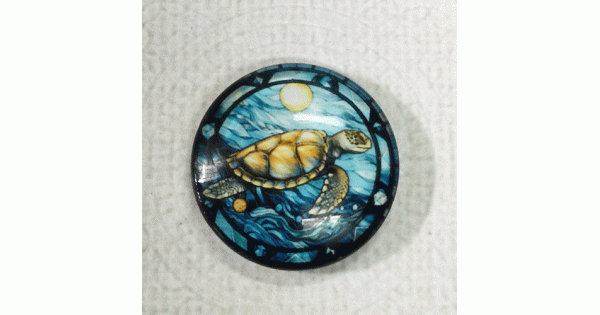 25mm Art Glass Backed Cabochons - Sealife 4 - Sea Turtle | ART GLASS ...