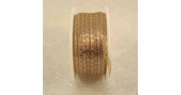 2.5mm Pale Gold Wire Lace Mesh Tubular Ribbon - 1m | Wire Lace Metallic ...