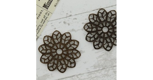 Vintaj Natural Brass - 20.5mm Filigree Flower - Pack of 2 | Filigree ...