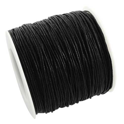 1mm Black Waxed Eco-Friendly Cotton Cord - 100yd Spool | Waxed Cotton ...