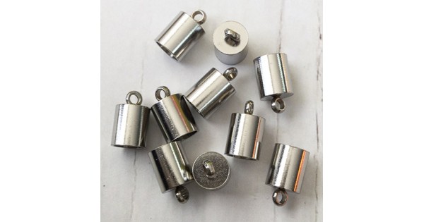 10x6mm (5mm ID) 304 Stainless Steel Cord End Caps - Pack of 6 | Base ...