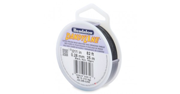 .011" (.28mm) Beadalon Dandyline Black Beading Thread - 25m (82ft) | Mic...
