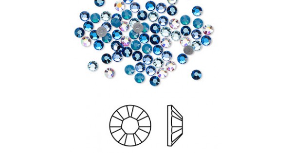 3.2mm (SS12) Swarovski Hotfix Crystals - Glacier Mix - Per gross (144pc ...