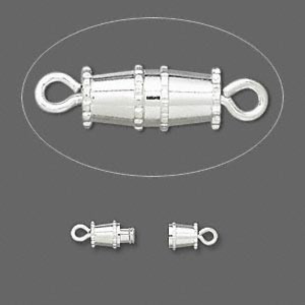 4x8mm Silver Plated Brass Barrel Screw Clasps | PLATED + BASEMETAL ...