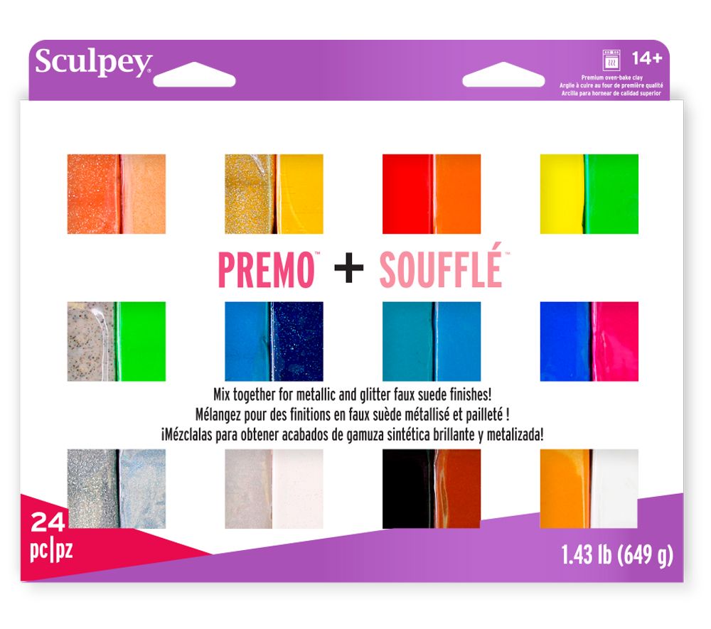 Sculpey Premo + Souffle Polymer Clay Multipack - 24 x 1oz (27gm) blocks ...